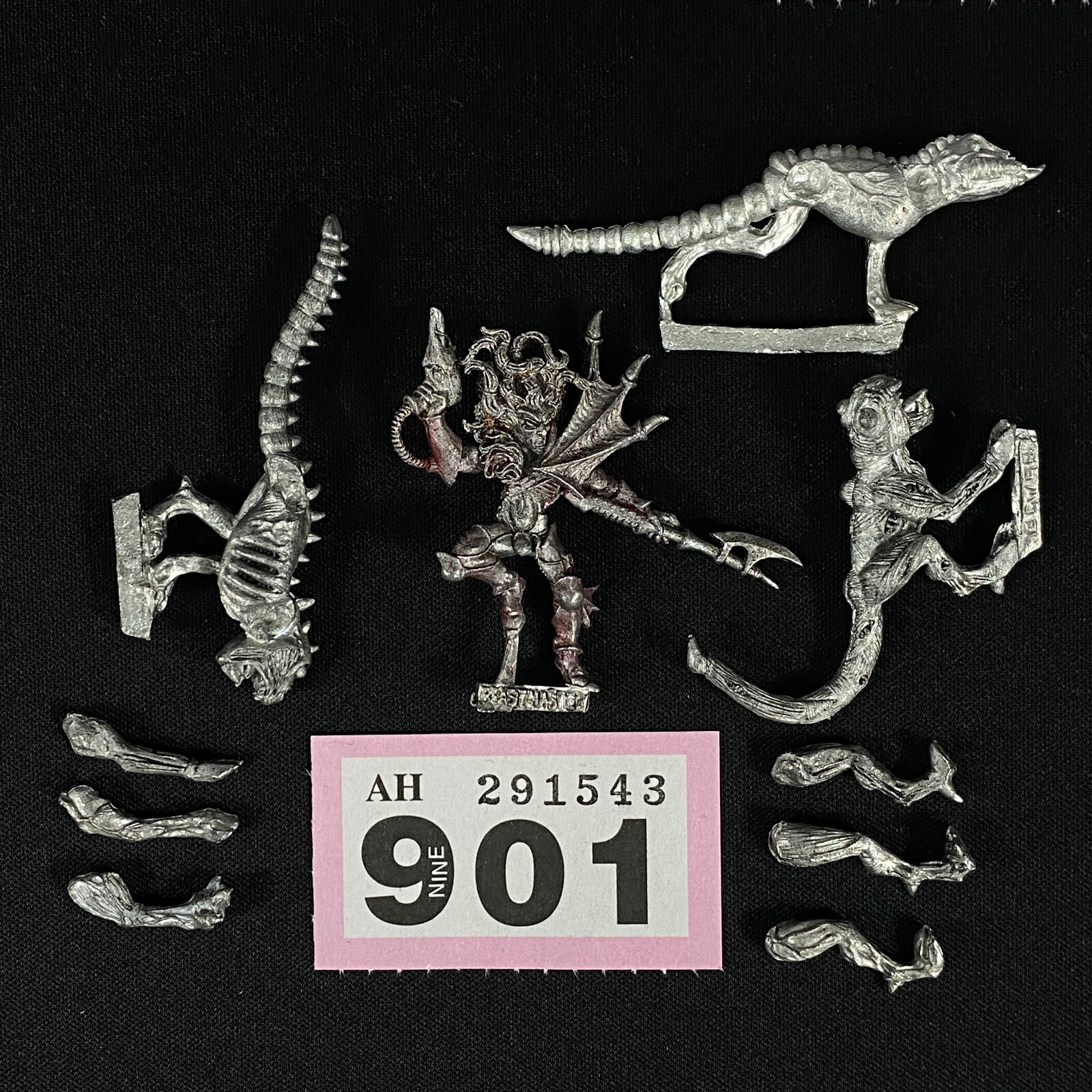 1 DRUKHARI BEASTMASTER WITH 3 WARP BEASTS DARK ELDAR METAL WARHAMMER ...