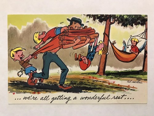 we're all getting a wonderful rest.... Comic Postcard | eBay