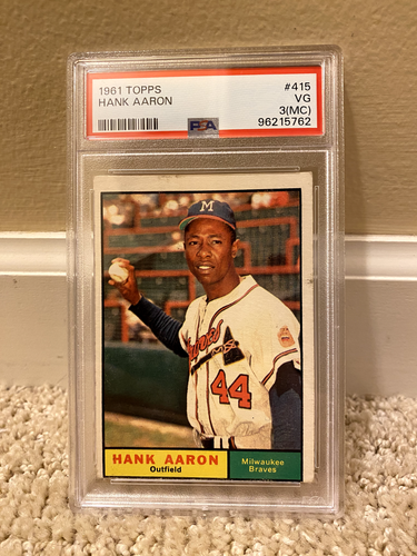 1961 Topps Milwaukee Braves HOF Hank Aaron #415 PSA 3 VG (MC) | eBay