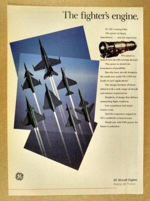 1989 GE General Electric F404 Aircraft Engine vintage print Ad | eBay