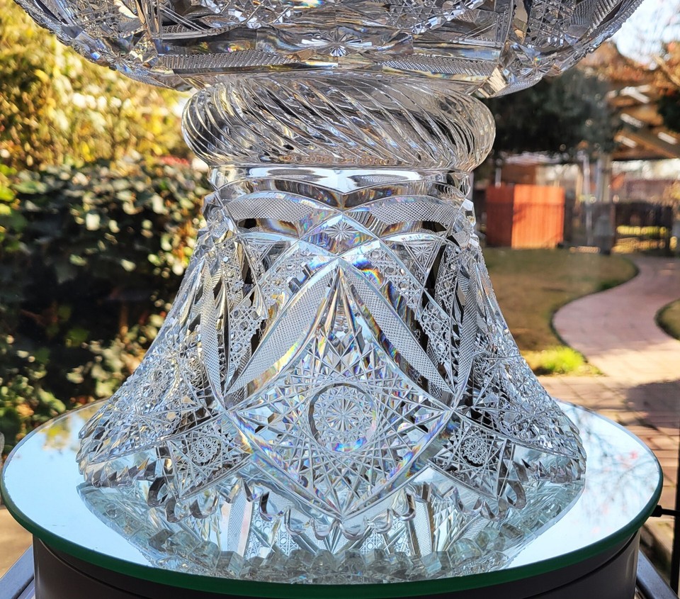 FABULOUS American Brilliant Cut Glass ABP Punch Bowl #17 pattern by ...
