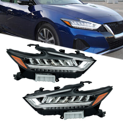 For Nissan Maxima 2019 2020 2021 Headlights LED Type Chrome Housing ...
