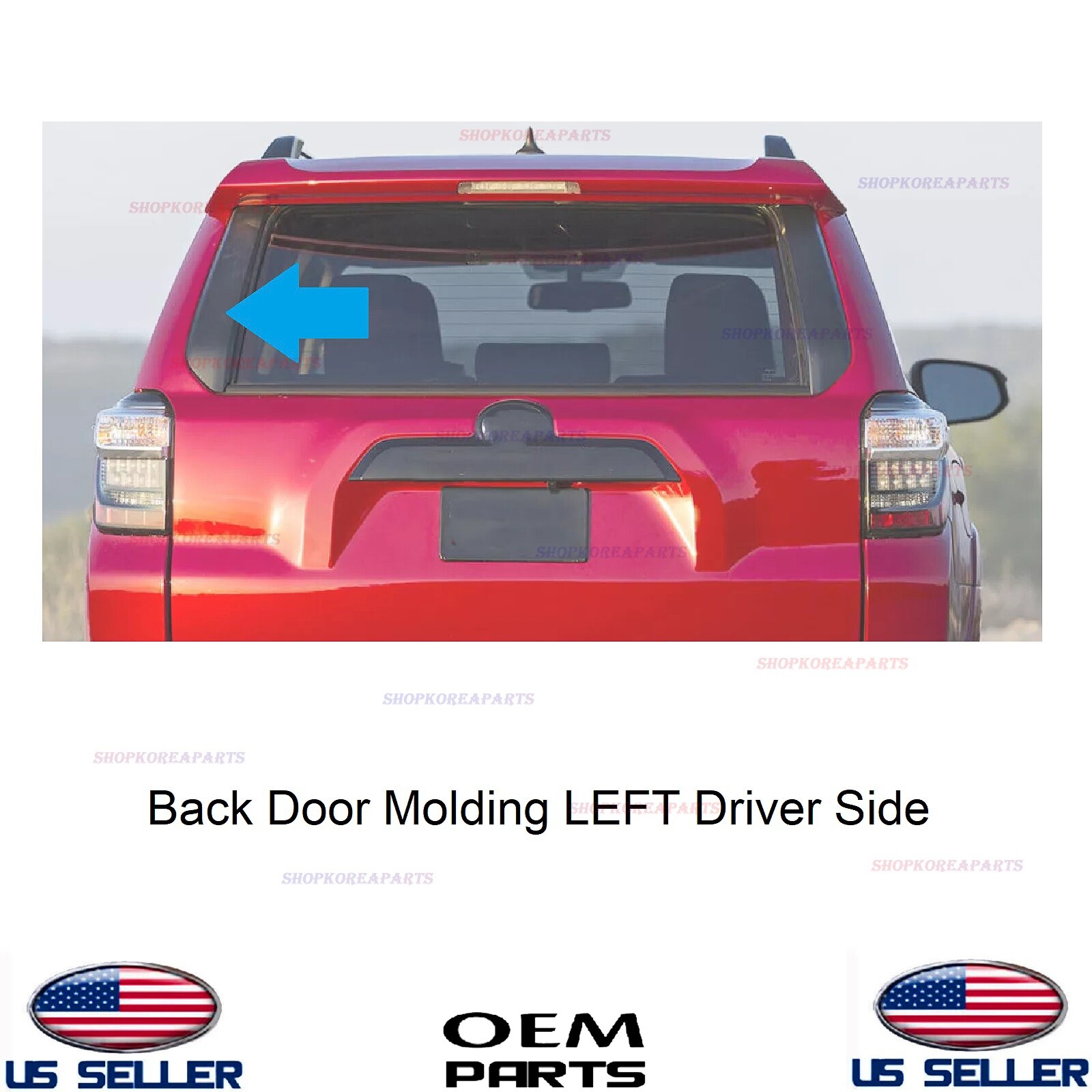 Genuine Back Door Molding LEFT Driver Side ⭐OEM⭐ Toyota 4Runner 2010 ...