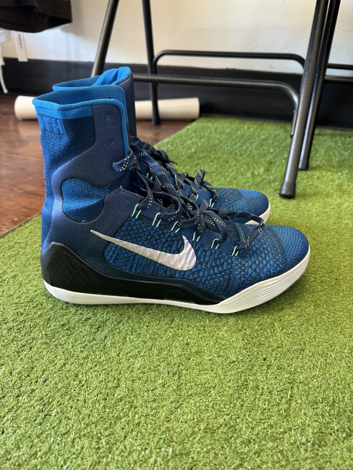 NIKE KOBE IX ELITE "LEGACY" BRAVE BLUE-METALLIC SILVER SZ MEN'S 11 ...