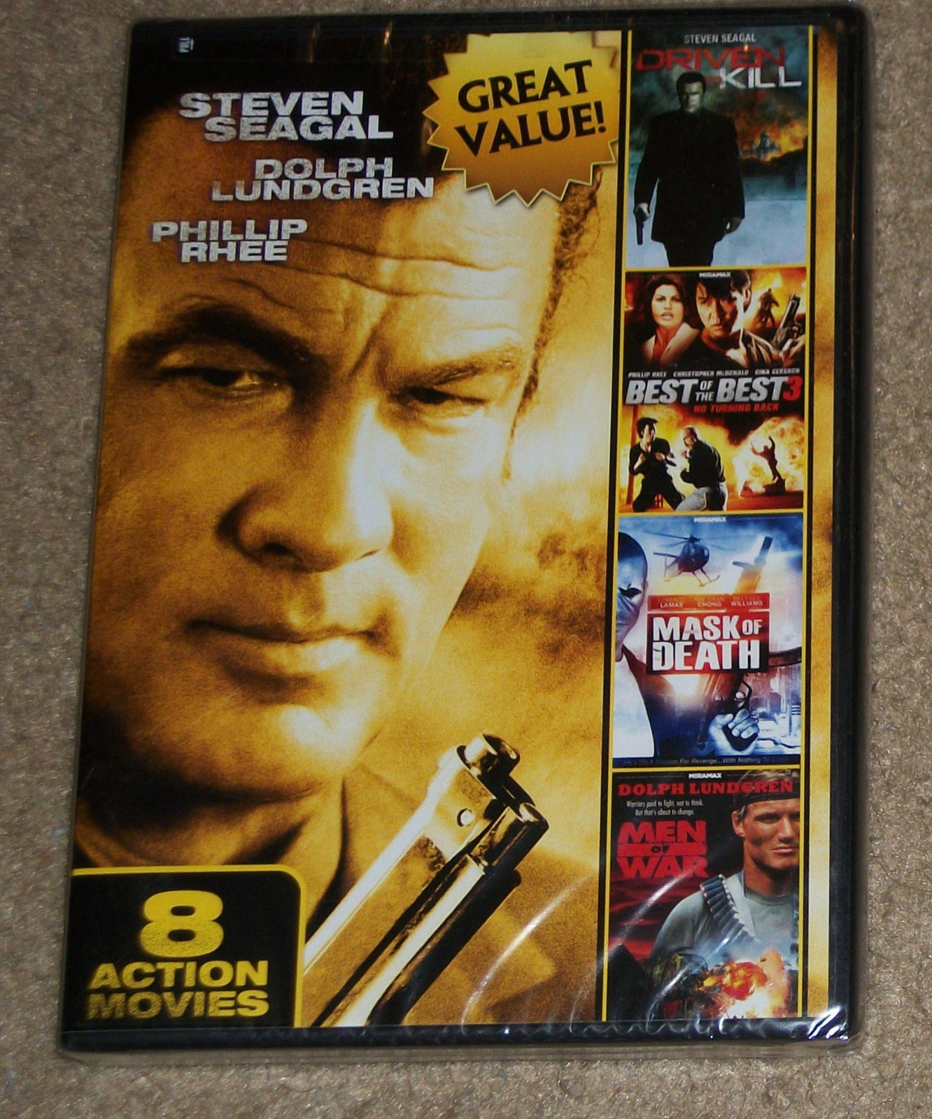 8-Film Action Pack Volume 3 DVD New Seagal Lundgren Norris 96009104443 ...