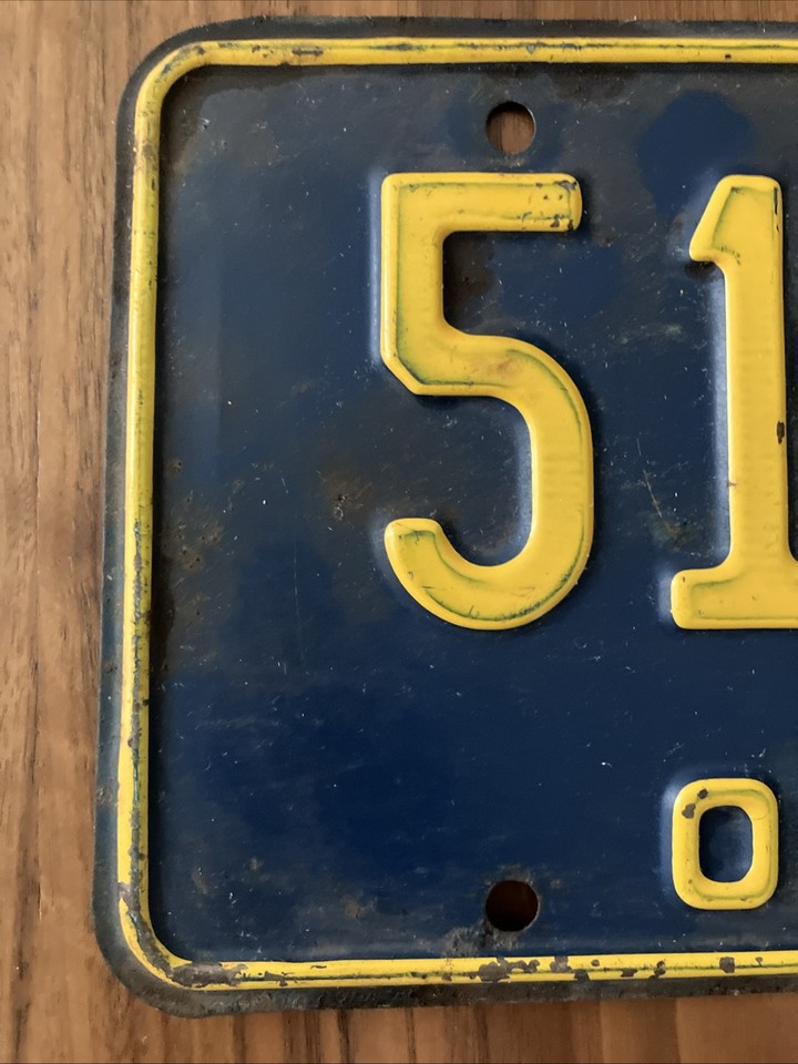 OHIO Blue Yellow License Plate 515 JS 1972 | eBay