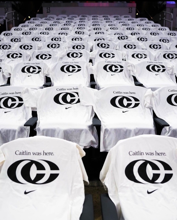 CAITLIN WAS HERE Caitlin Clark Nike Logo SGA Indiana Fever T Shirt RARE ...