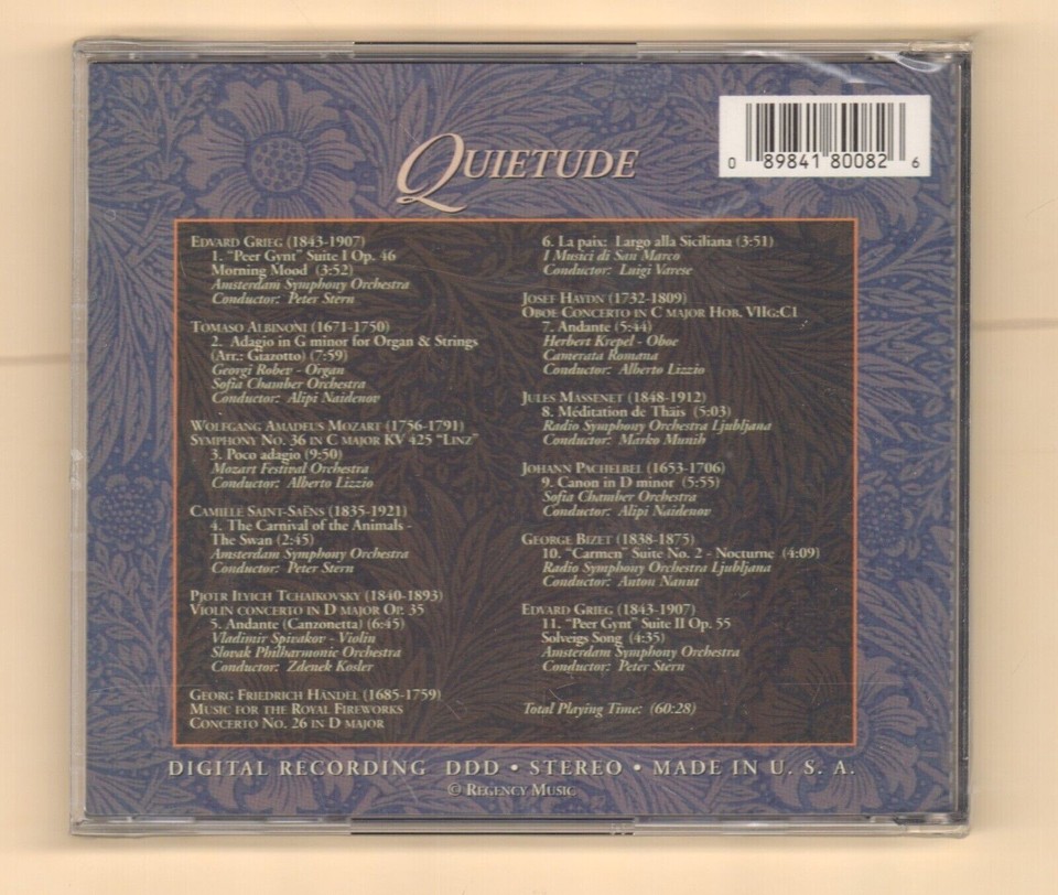 Masterpiece Collection: Quietude CD DISC ONLY #K217 | eBay