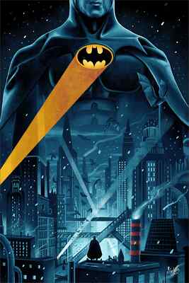 Batman Bat Signal Movie Film Poster Giclee Print Art 16x24 DC Comics ...