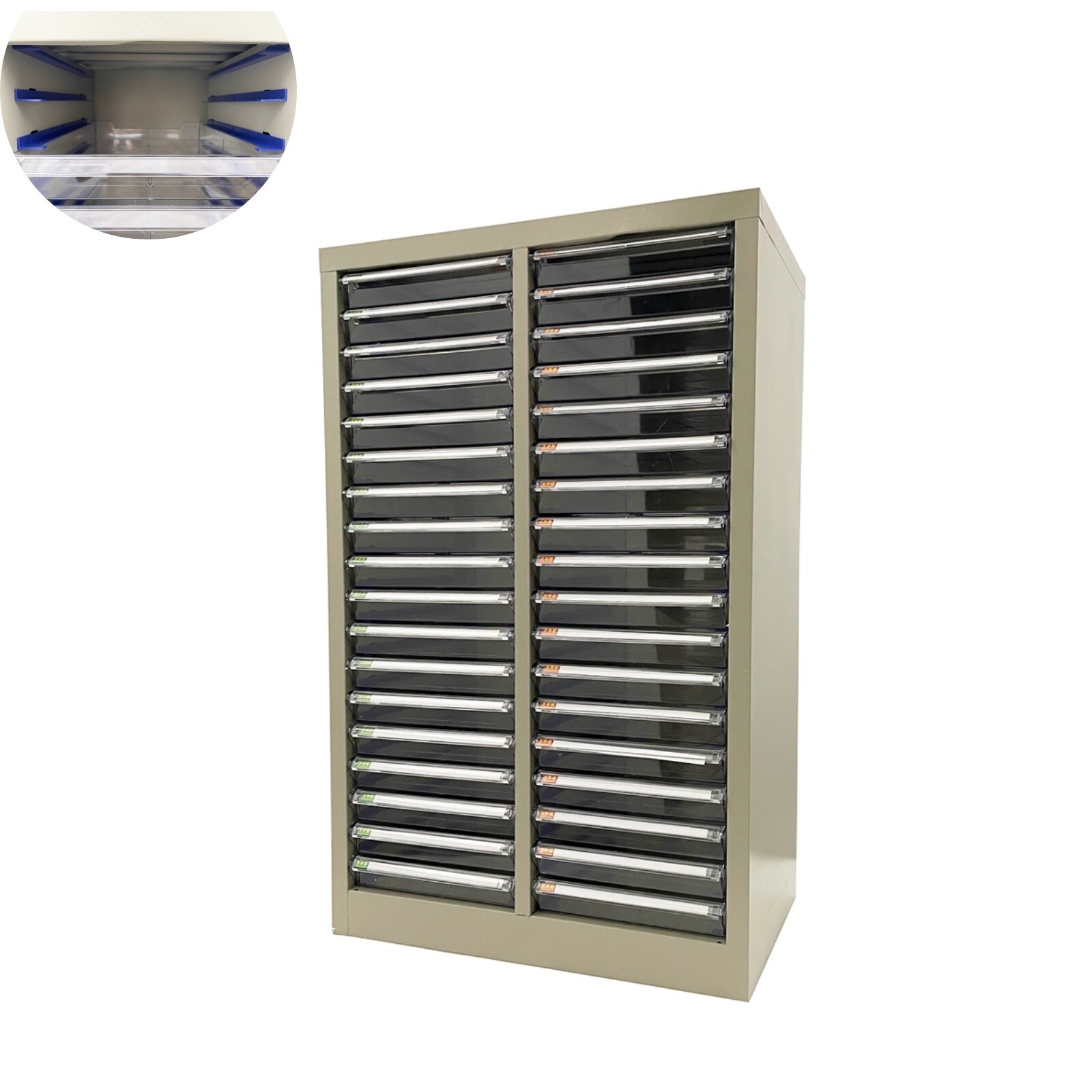36 Drawer Filing Cabinet Hardware Parts Storage Bins Shelving Keys ...