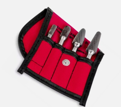 Snap-on 4 Pc Carbide Burr Set with Kit Bag VWB400A - 1/4” Shank, 3/4 ...