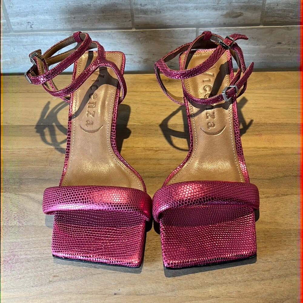 NEW Vicenza Strappy Pink Metallic Heels EU 36 US 5 | eBay
