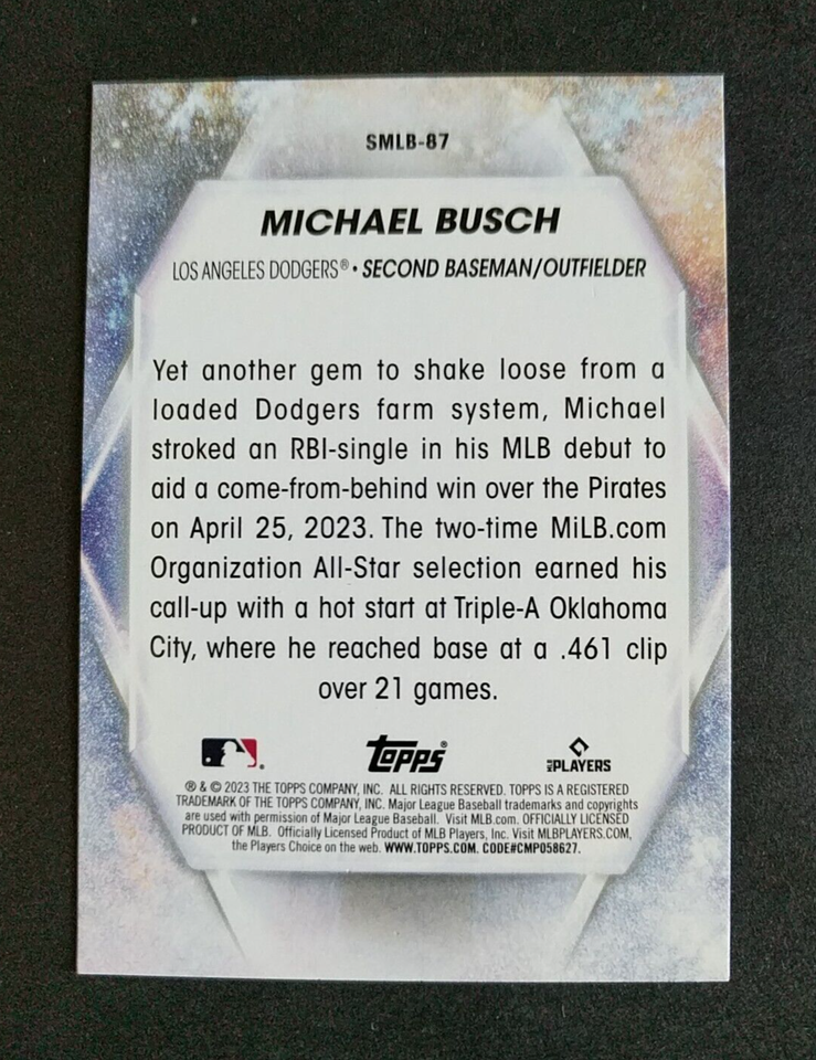 2023 Topps Update ~ MICHAEL BUSCH ~ Rookie Card Stars of MLB #SMLB-87 ...