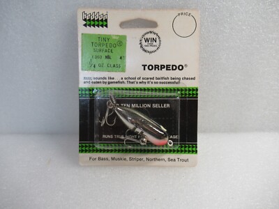 VINTAGE Heddon Tiny Torpedo Color NBL Topwater 1/4oz fishing Lure NOS ...