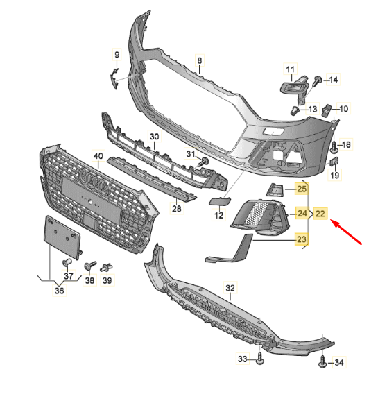 NEW GENUINE AUDI A1 FRONT SLINE BUMPER LOWER AIR GUIDE GRILLE RIGHT O/S ...