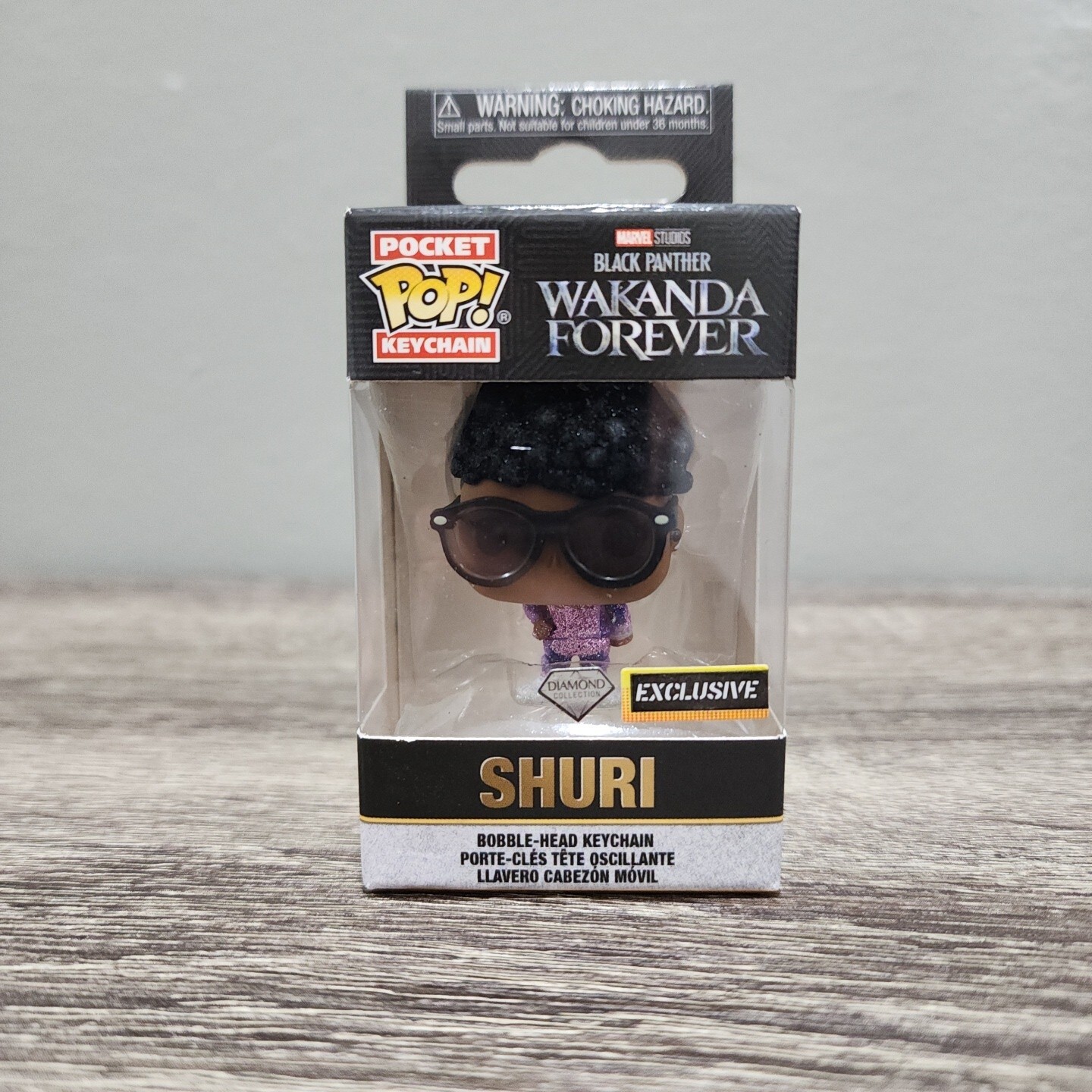 NEW FUNKO POP POCKET KEYCHAIN BLACK PANTHER SHURI DIAMOND GLITTER ...