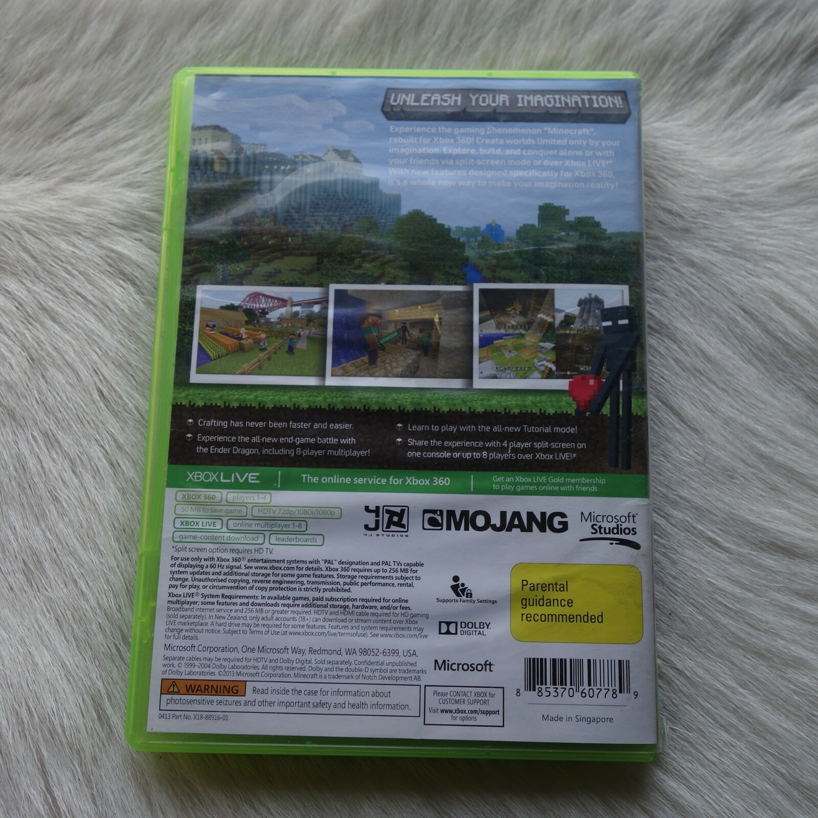MINECRAFT XBOX 360 Edition Sandbox Game Australian Release 3D Sandbox ...