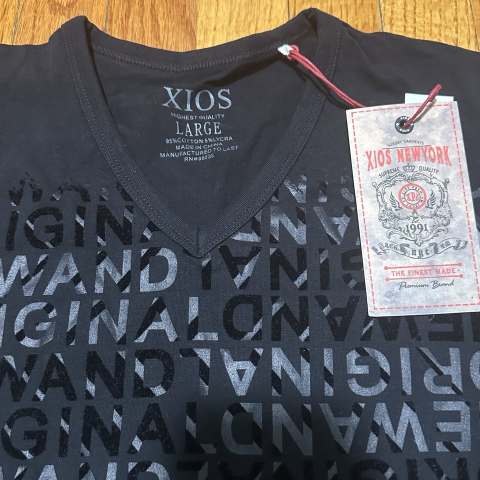 XIOS New York Graphic TShirt Long Sleeve Mens Large Base Layer Shirt V ...