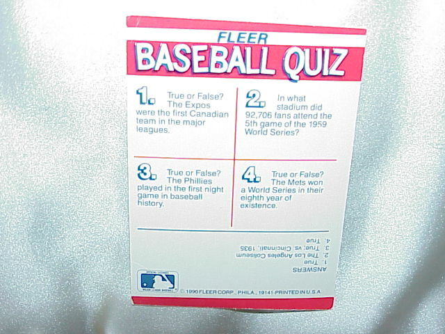 VTG 1990 Fleer Action Series Baseball Quiz Sticker Cards/Yankees/Mets ...