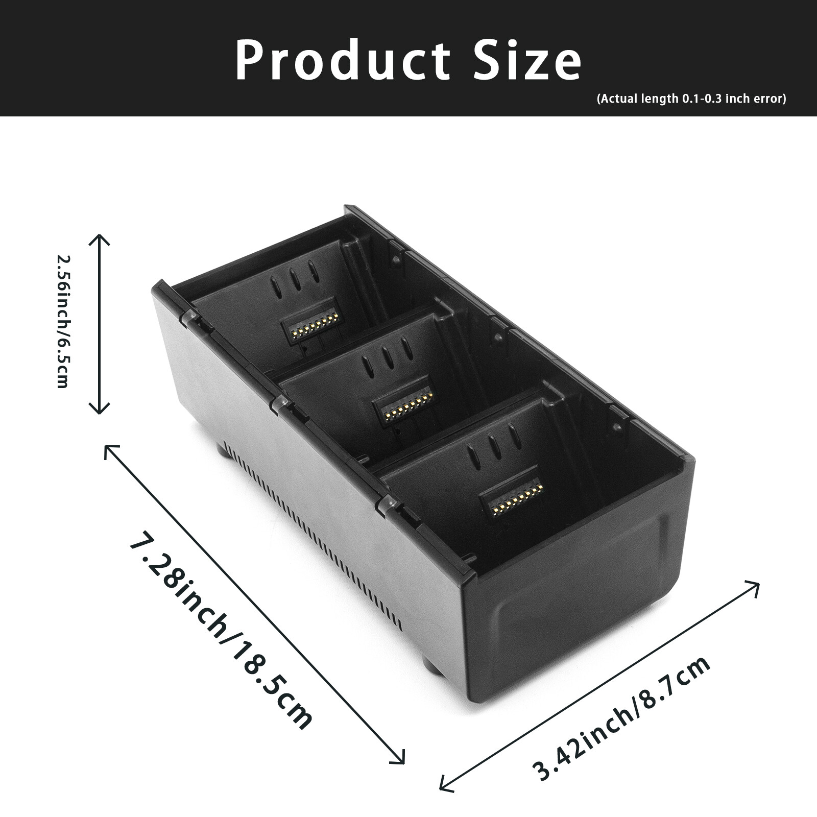 3-Slot Thickened Battery Charging Cradle + Adapter Supply for Zebra ...
