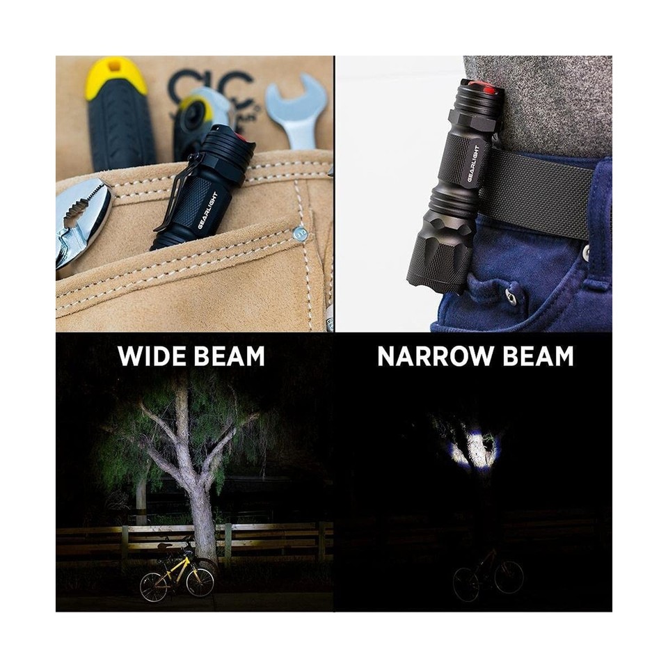 GearLight M3 Mini LED Flashlight - 2 Bright, Small Tactical Flashlights ...