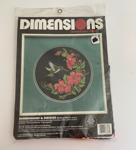 Dimensions Counted Cross Stitch Hummingbird & Hibiscus #3716 | eBay