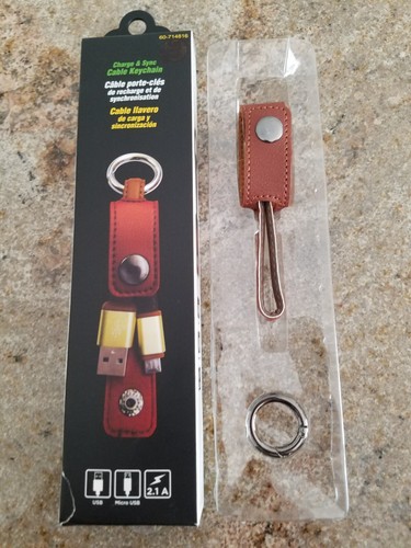 USB Keychain Charge & Sync Cable Keychain 2.1 A USB to Micro USB New ...