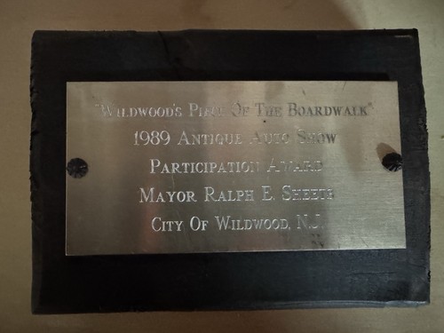 Vintage Genuine Piece Of Wood Wildwood Boardwalk 1989 Antique Auto Show ...