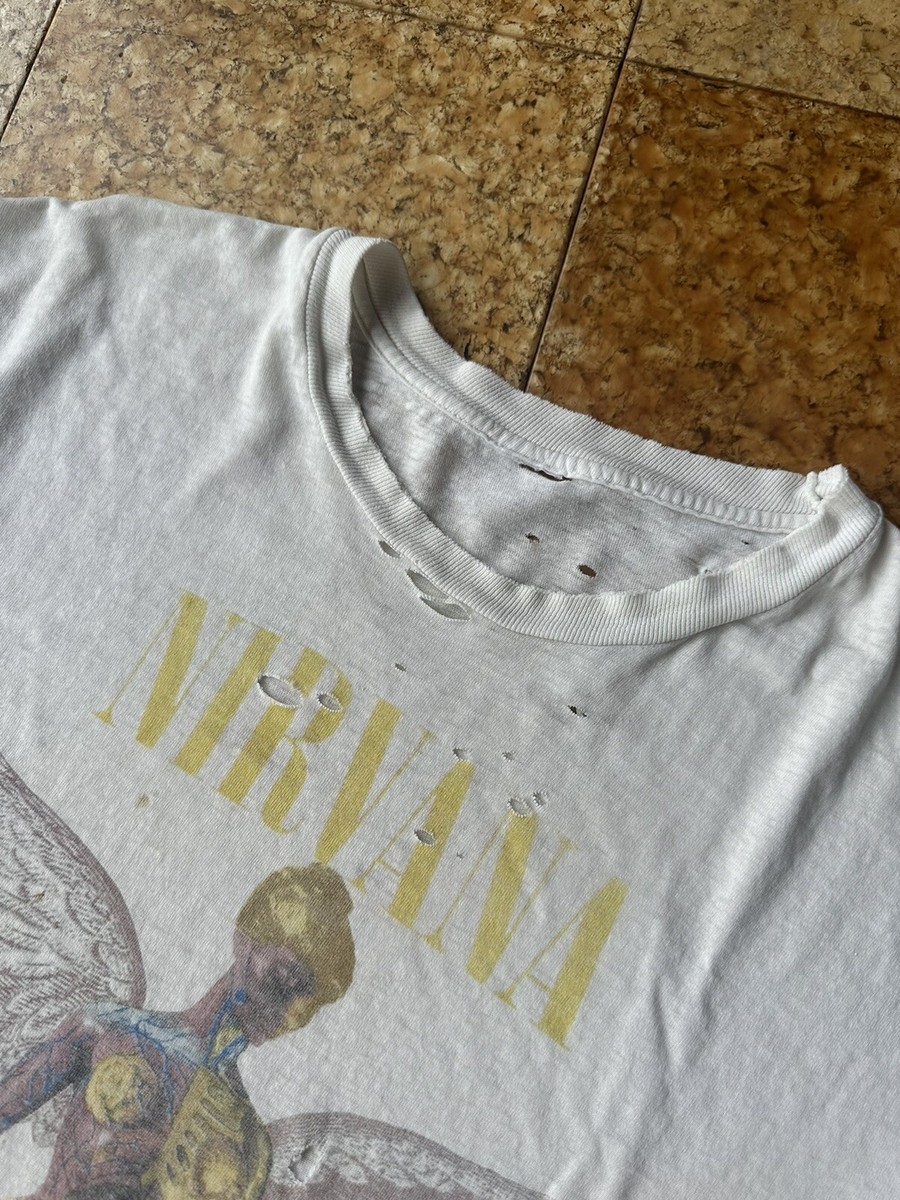 Vtg Nirvana In Utero T shirt 1990's 1993 USA Thrashed Paper Vtg Nirvana In Utero T shirt 1990's 1993 USA Thrashed Paper
