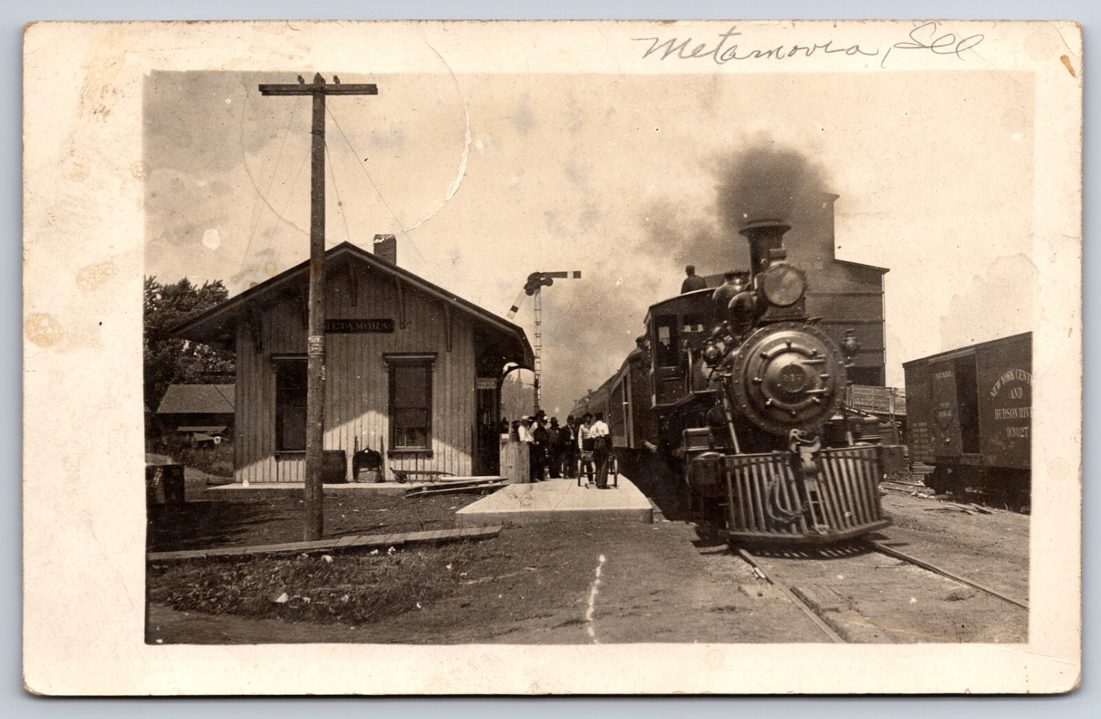 Railroad Depot Metamora Illinois IL Train 1912 Real Photo RPPC | eBay