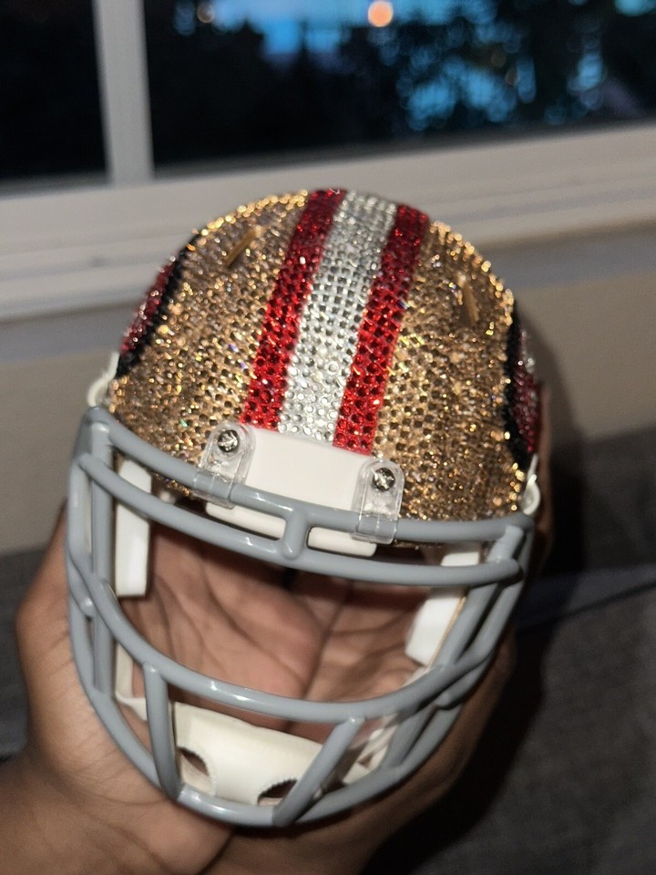 NFL 49ers Mimi HELMET, Swarovski crystal helmet, bling helmet,NFL ...