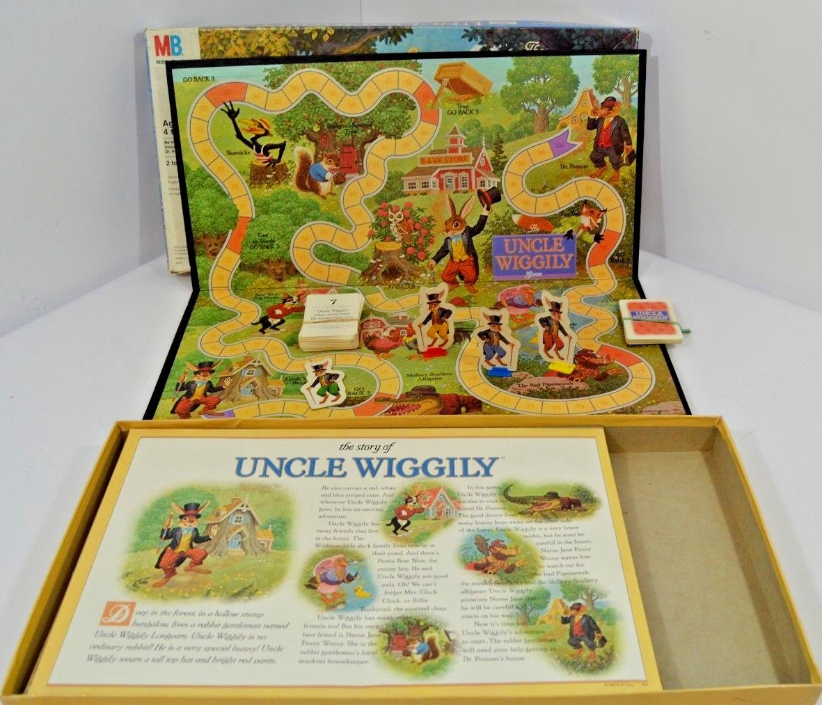 VTG RARE 1988 The Uncle Wiggly Board Game COMPLETE Milton Bradley Kids ...
