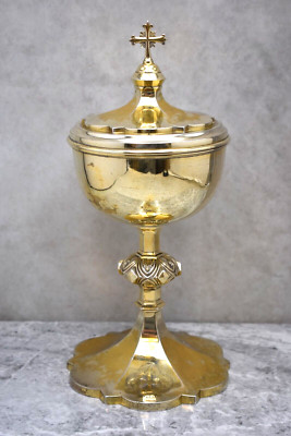 Large Traditional All Sterling Silver Ciborium, Large Host Capacity ...