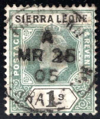Sierra Leone Stamp Scott #86, 1sh, King Edward VII, Green/Black, Used ...
