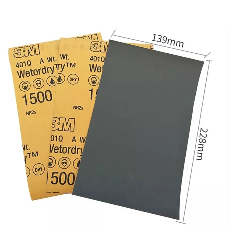 3M 401Q 02044 02049 WET N DRY SANDPAPER PACK OF 200 SHEETS OF 2000 GRIT ...