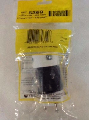 NEW IN FACTORY PACKAGE DANIEL WOODHEAD 5369 CONNECTOR 5-20R 20AMP 125V ...