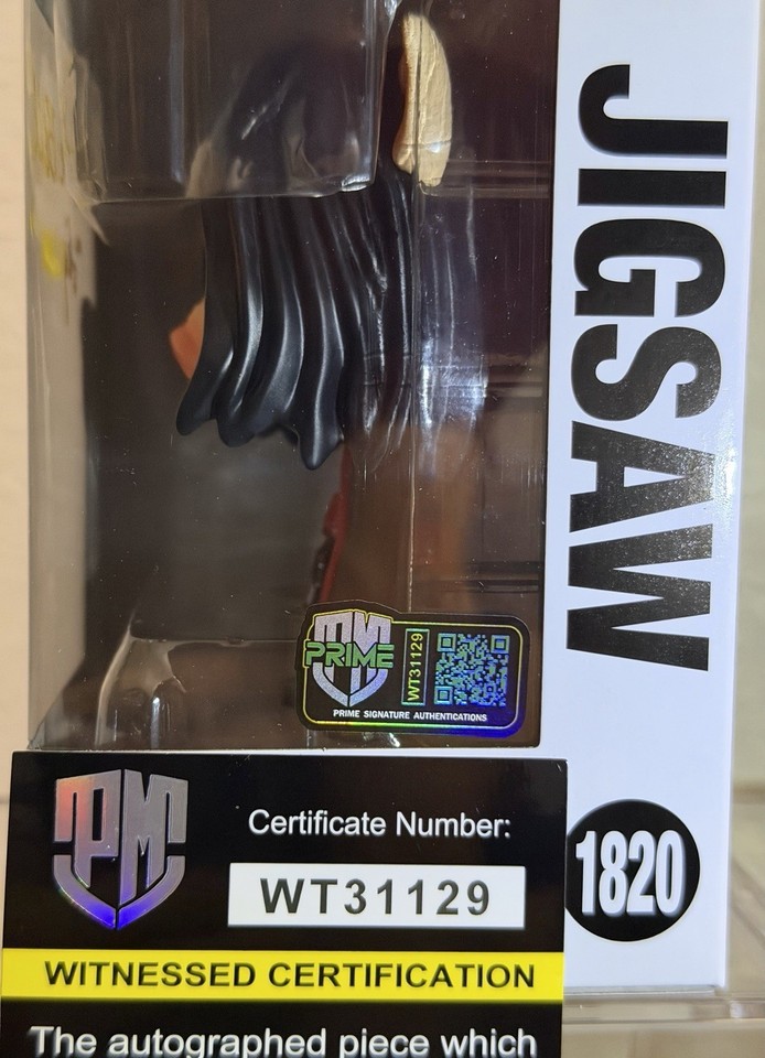 SAW Tobin Bell Jigsaw Chase #1820 & Billy #1824 Signed Funko Pop Prime ...