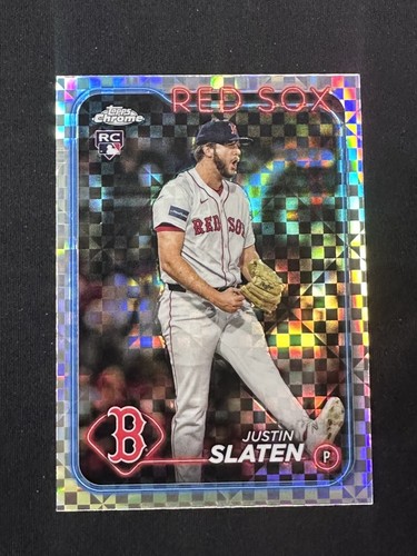 Justin Slaten 2024 Topps Chrome Update X-Fractor Refractor Rookie Card ...