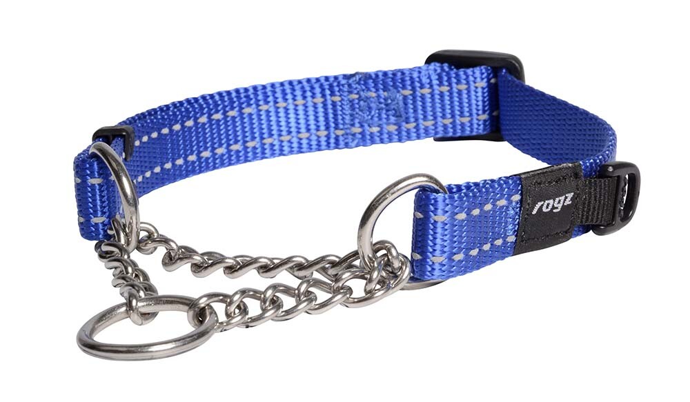Rogz Utility Snake Obedience Dog Collar For Medium Dogs Dark Blue ...