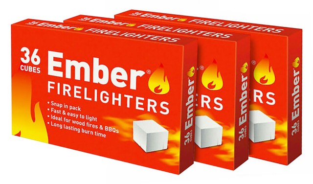 Ember Firelighters Fire Starter 108 Piece Low Odour Kindling Wood ...
