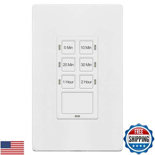 TG 2-Hour Countdown Timer Switch, 5-10-20-30 Min, 1-2 Hr, for Bathroom ...