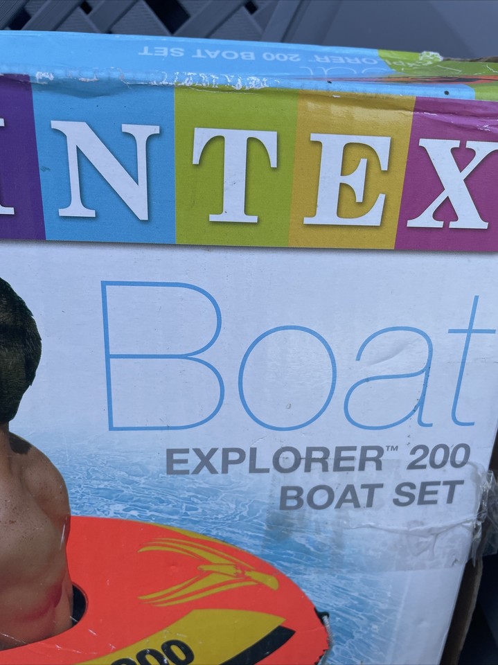 Intex Explorer 200 Inflatable 2 Person River Boat Raft Set with 2 Oars ...