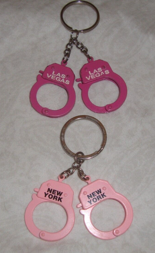 2 - Miniature Handcuffs Keychain Las Vegas & New York Pink | eBay