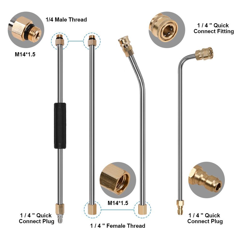 4000PSI High Pressure Washer Extension Wand Replace Lance Gutter ...