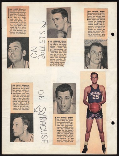 Bill Calhoun Signed Autograph Vintage NBA Scrapbook Page *BK387 | eBay