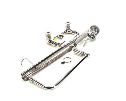 T&S Brass Pre-Rinse, Overhead Swivel Arm, 8 Wall Mount Base B-0131 ...