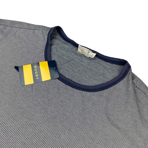 NEW Ralph Lauren Rugby Men's 100% Cotton Distressed T-Shirt Navy Stripe ...