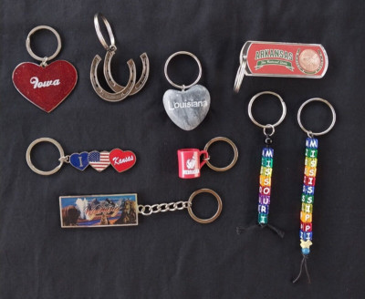 key chains lot states IA KY LA AR KS NE WY MO MS #0628JS13 | eBay