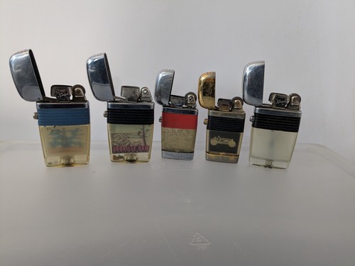 5 Vintage Scripto Vu Lighters For Repair or Parts - Oroville Dam, Car ...