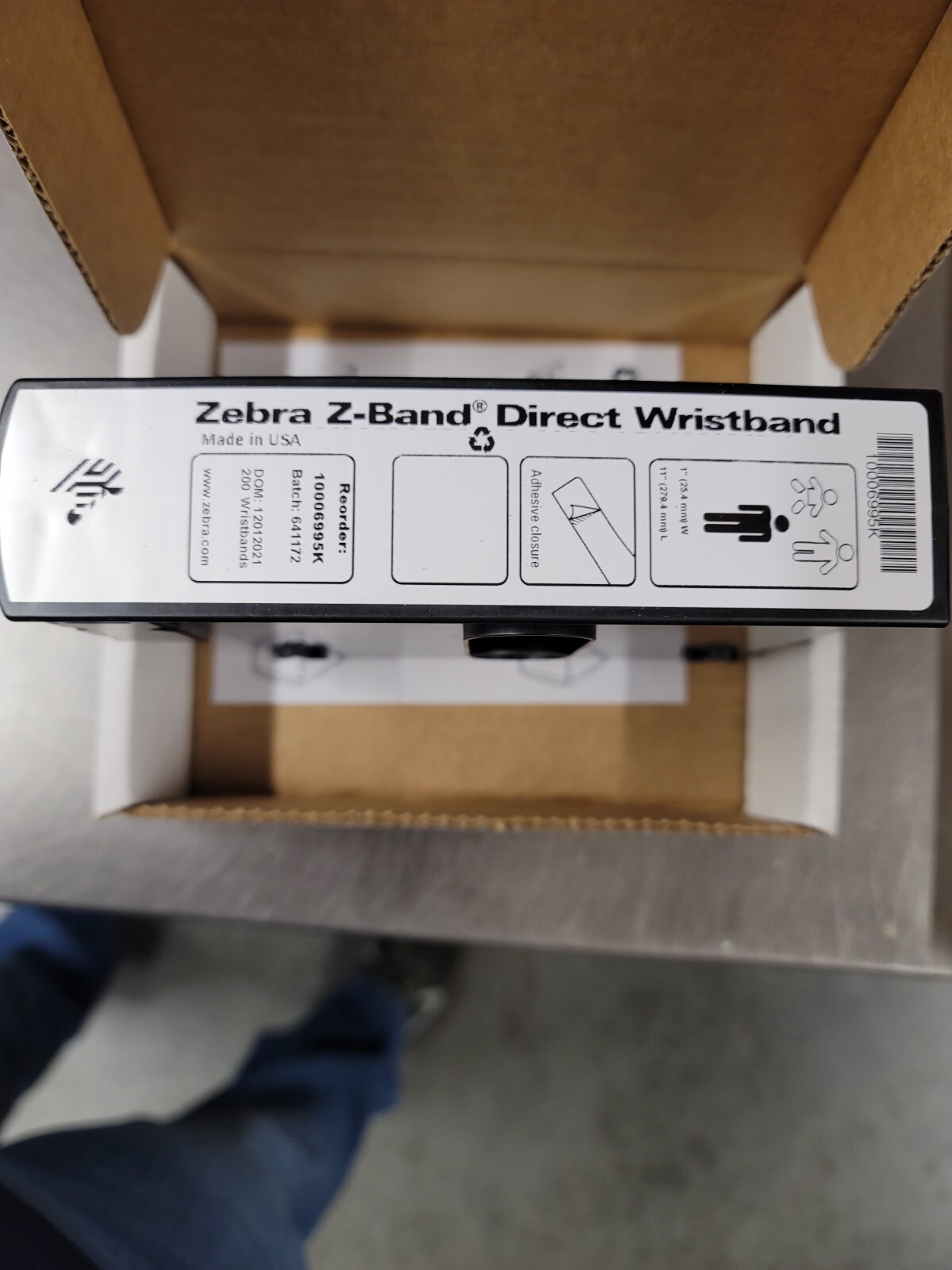 Zebra Z-Band Direct Wristband, 1" x 11", Adult | eBay